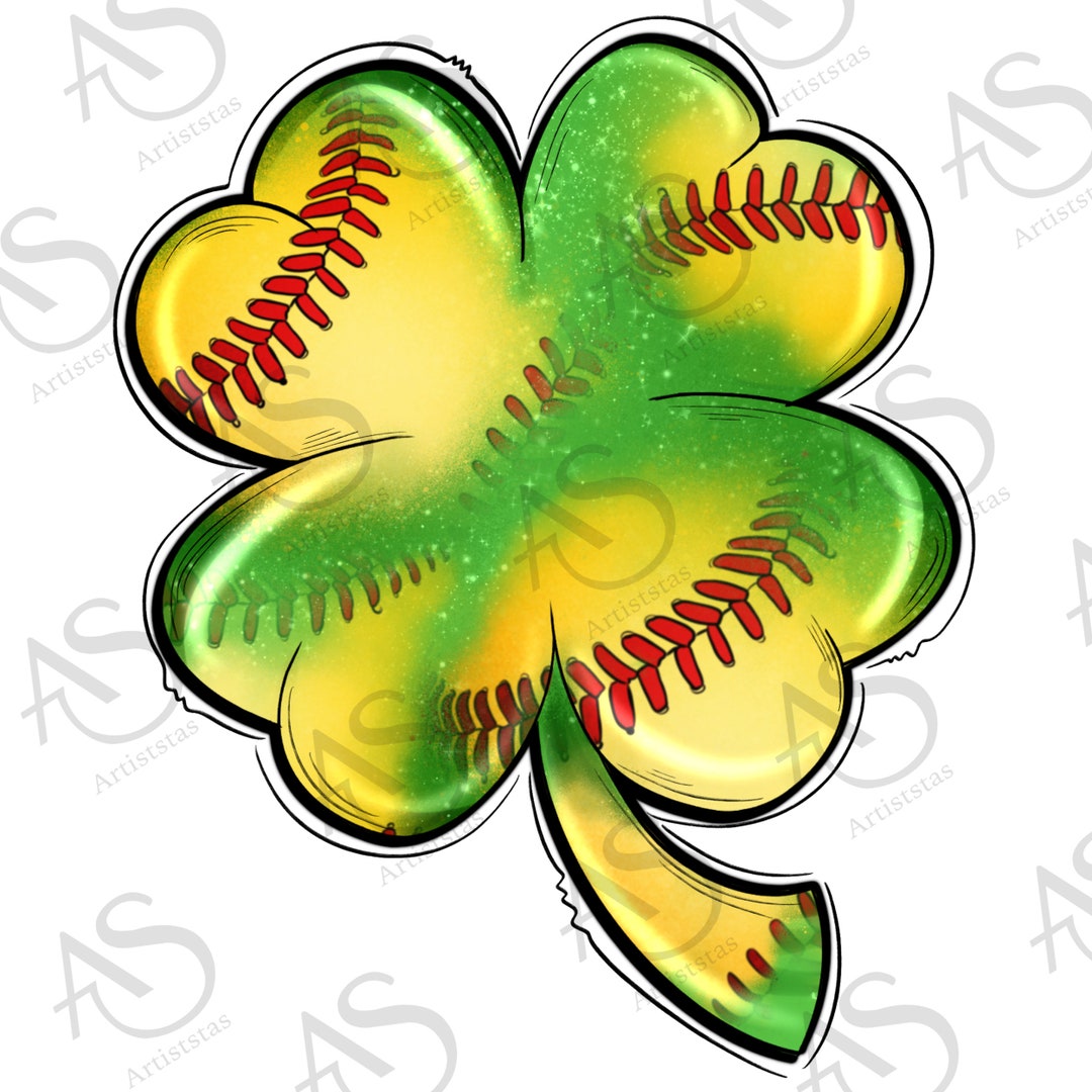 St. Patrick's Day Clover Softball Png Sublimation Design Download ...
