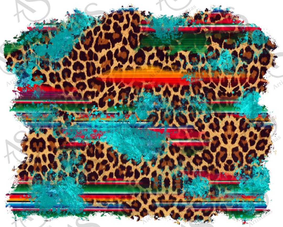Western Leopard Serape Background Png Sublimation Design, Western ...