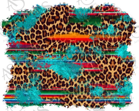 Western Leopard Serape Background Png Sublimation Design - Etsy
