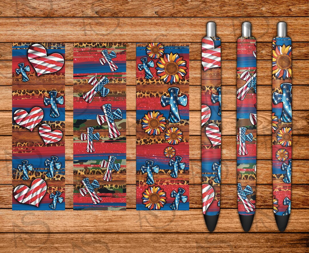 Usa Flag and Cross Pen Wraps Png, Camouflage Pen Wraps Png, USA Flag ...