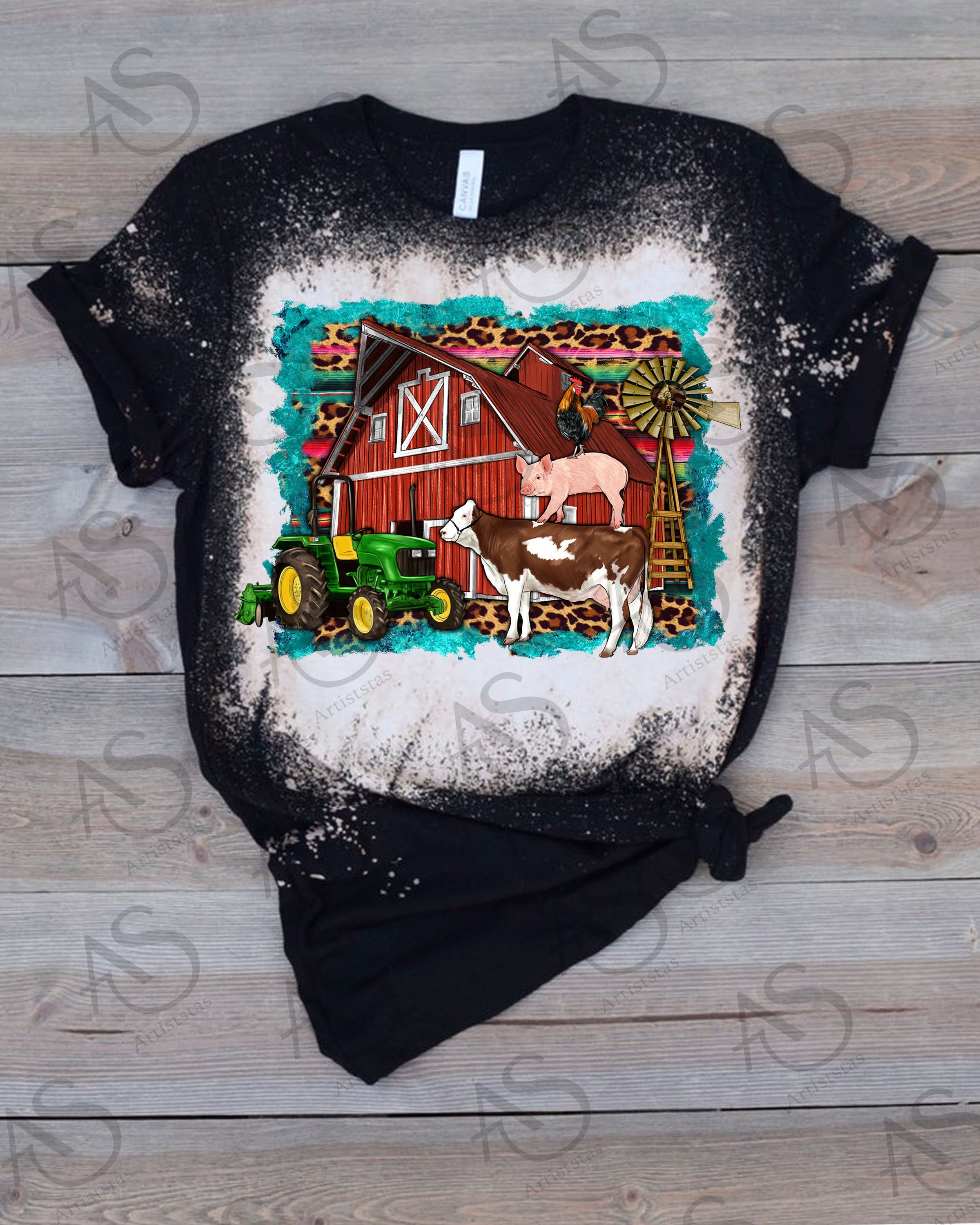 Farm Life Tractor With Cow Pig and Rooster Png Western Design | Etsy