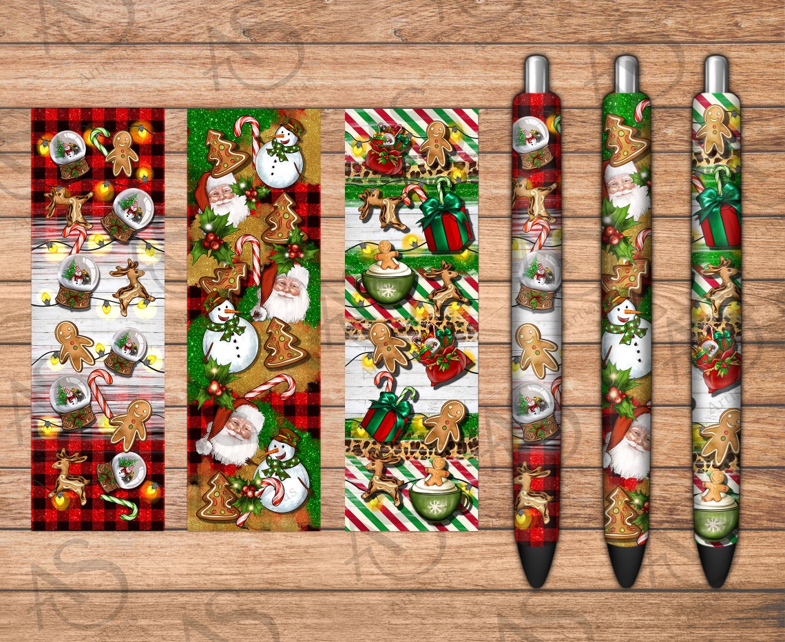 Christmas Pen Wrap Png Sublimation Design Merry Christmas - Etsy