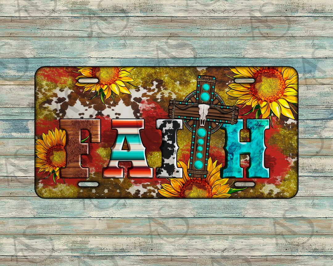 Western Faith License Plate Png Sublimation Design Downloads, Faith ...