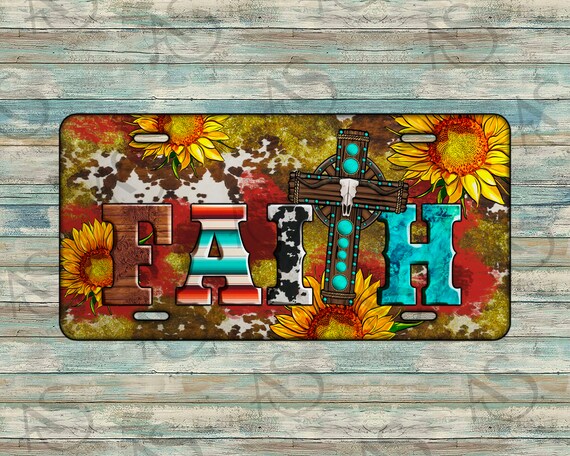 Western Faith License Plate Png Sublimation Design Downloads | Etsy