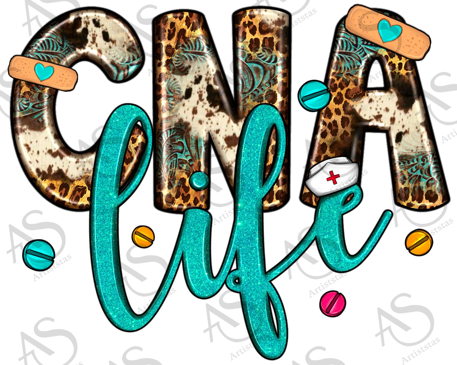 CNA Life Png Sublimation Design Nurse Life Png Western Cna - Etsy