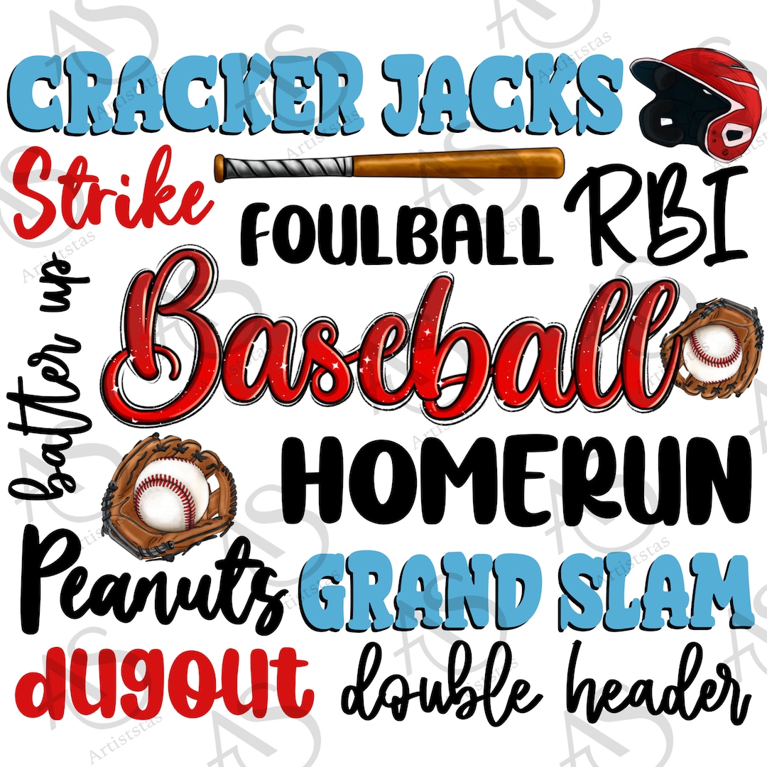 Baseball Typography Words Png Sublimation Design Download, Baseball ...