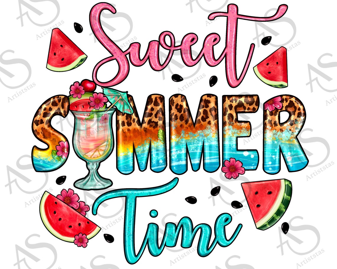 Sweet Summer Time Png Hello Summer Design Png Watermelon - Etsy