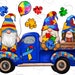 Autism Gnomes Truck Png Sublimation Design Download, Autism Awareness ...