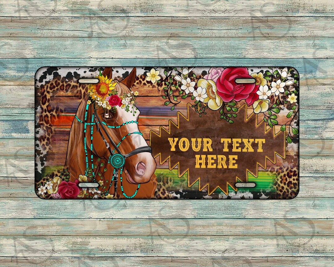 Custom Western Horse License Plate Png Sublimation Design, Horse ...