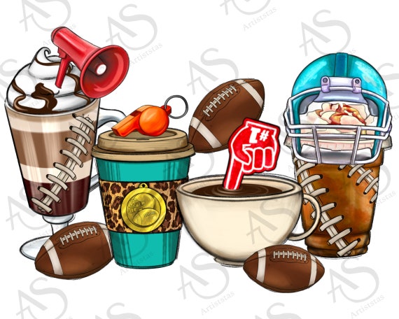 Football Coffee Cups Png Sublimation Design Coffee Cups Png - Etsy