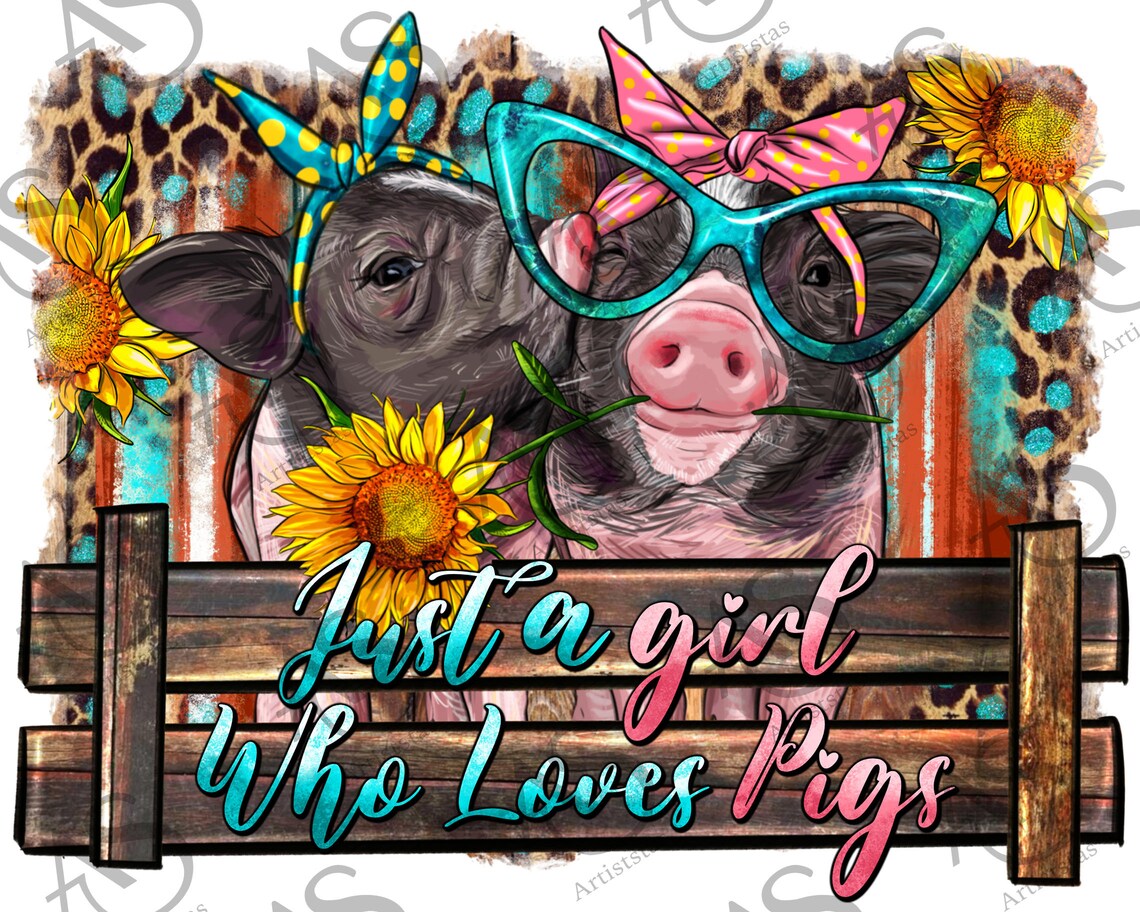 Western Pigs Png Sublimation Designjust A Girl Who Loves Pig - Etsy