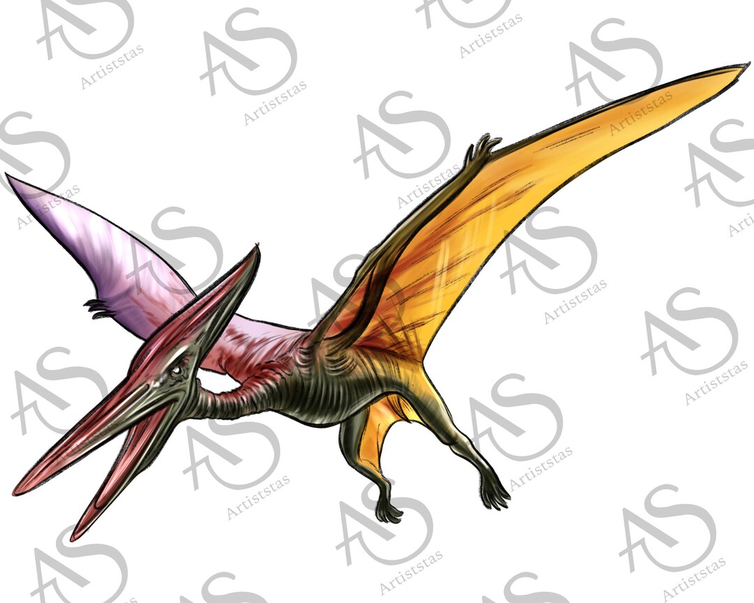 Pterodactyl Png Sublimation Design, Hand Drawn Pterodactyl Png ...