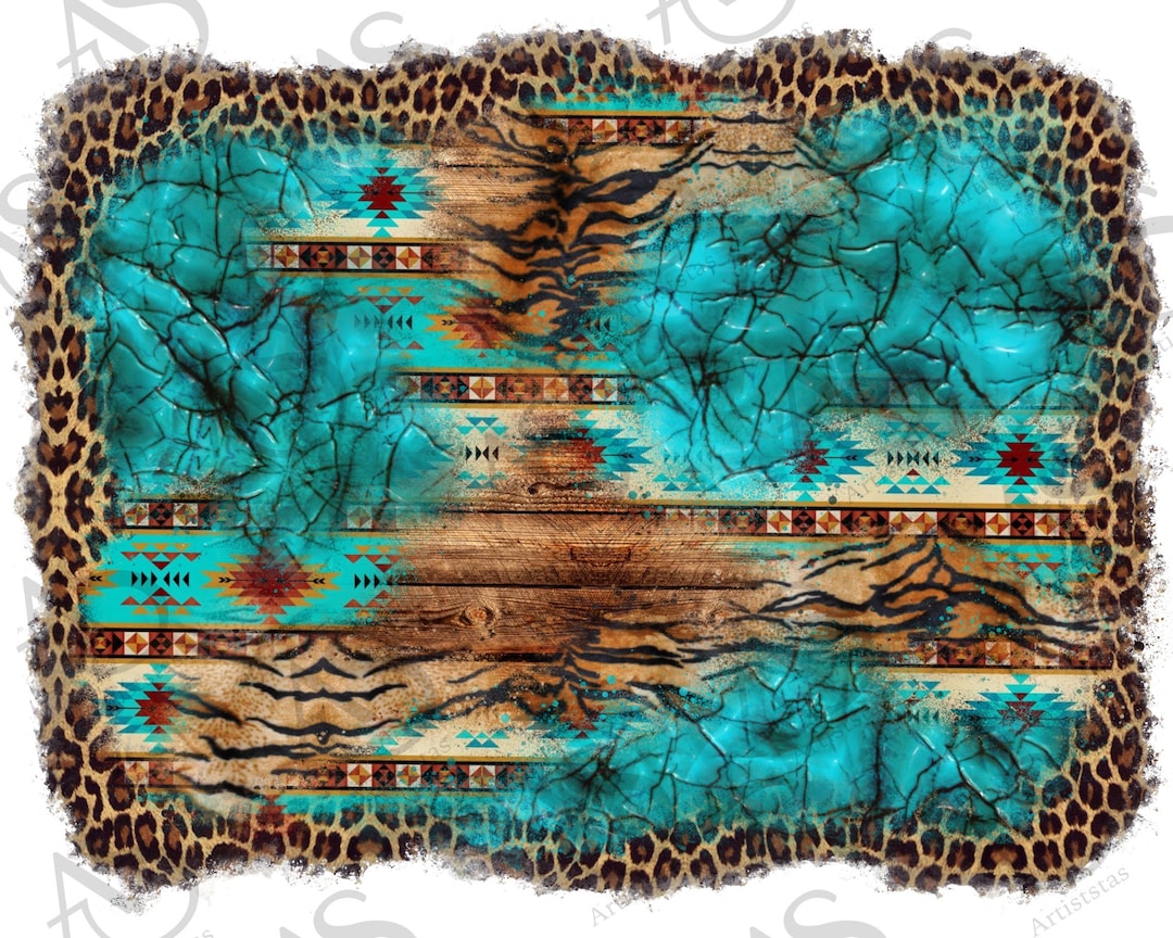 Western Turquoise Stone Background Png Sublimation Design,western ...