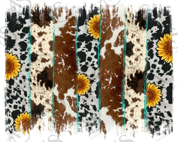 Sunflower Cowhide Brush Stroke Sublimation Png Design Western - Etsy