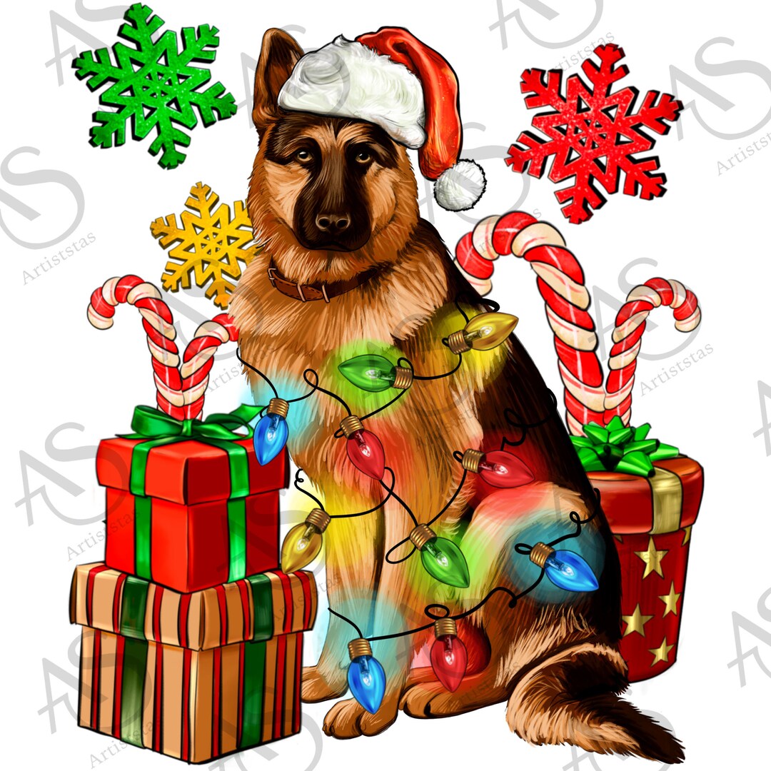 Christmas German Shepherd Png Sublimation Design Download - Etsy