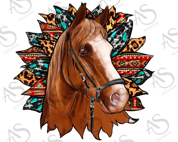 Horse Leopard Sunflower Png Sublimation Design Aztec Horse - Etsy