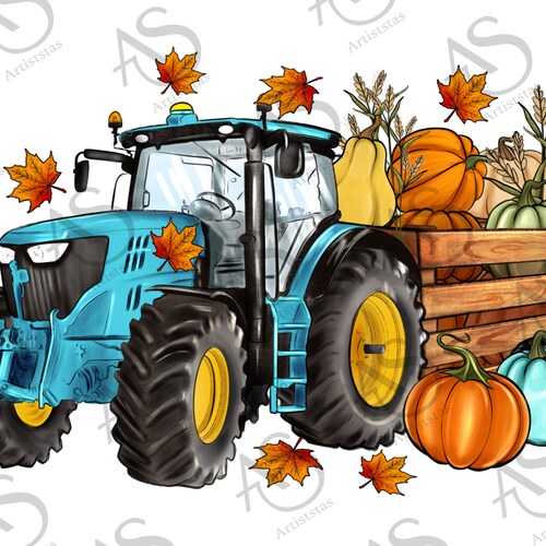 Fall Farm Tractor Png Sublimation Design Fall Png Hello Fall - Etsy