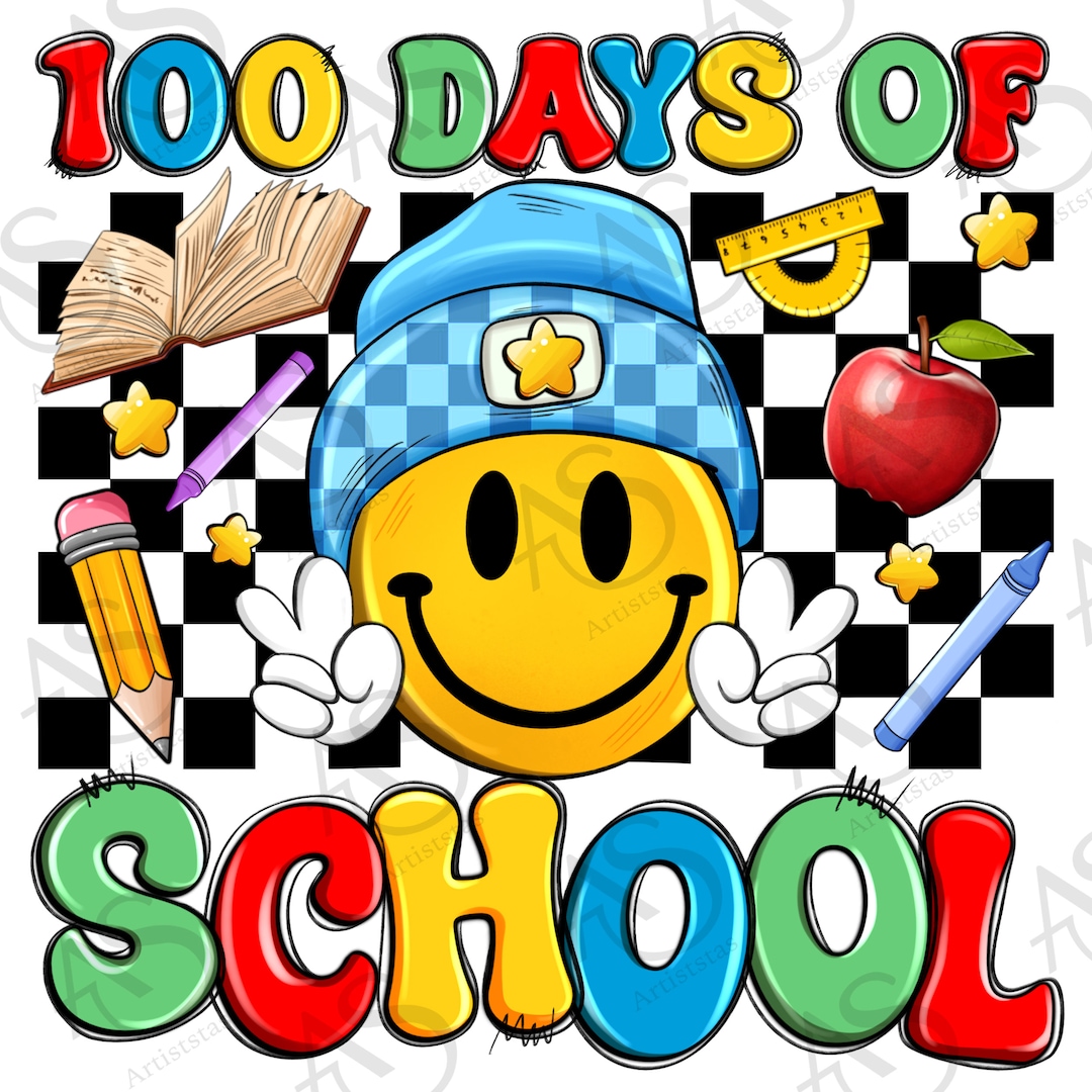100 Days of School Png Sublimation Design Download, Back to School Png ...