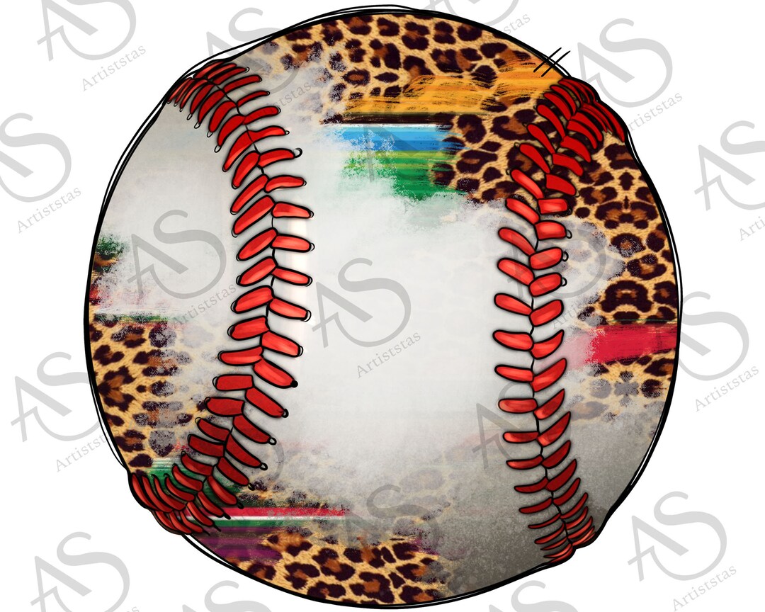 Western Baseball Ball Leopard Serape Pattern Png Sublimation Design ...