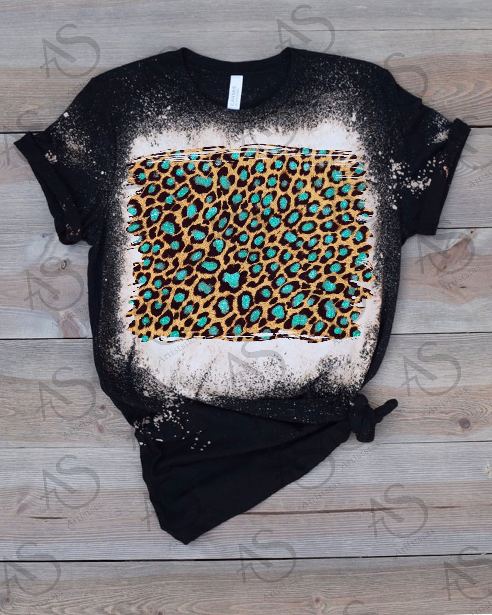 Leopard With Turquoise Glitter Png Sublimation Design Leopard - Etsy