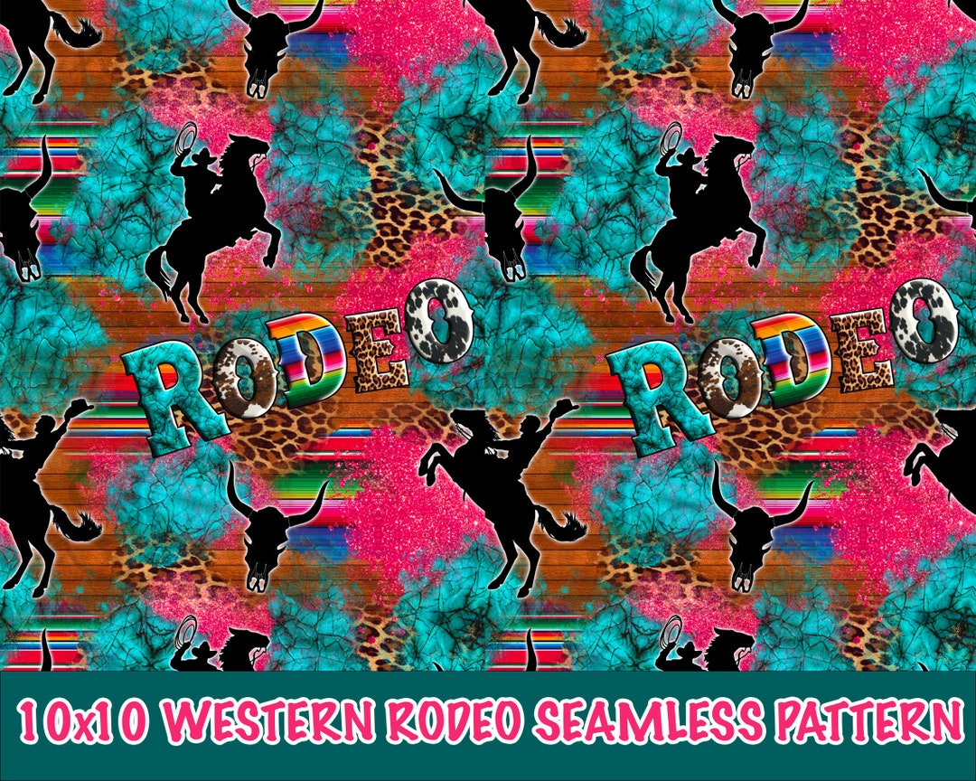 Western Rodeo Seamless Pattern Png Sublimation Design, Rodeo Background ...