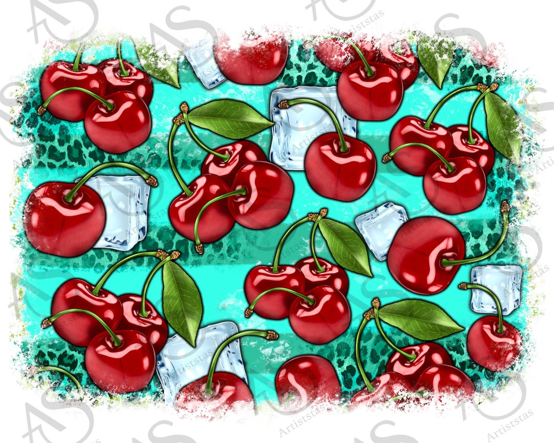 Cherry Leopard Background Png Sublimation Design Cherry - Etsy