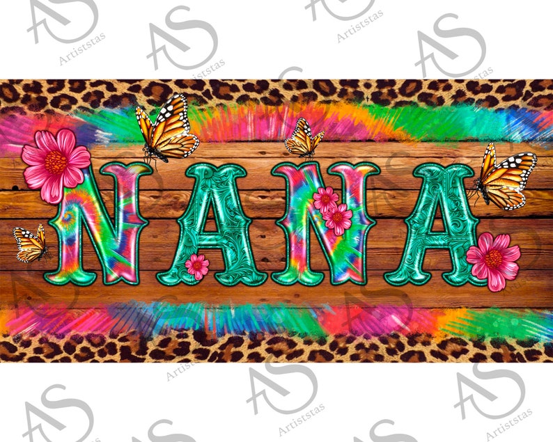 Tie Dye Nana License Plate Png Sublimation Design Leopard and - Etsy