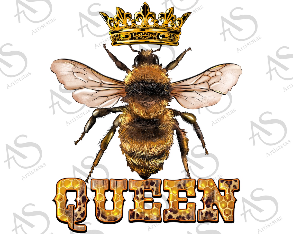 Queen Bee With Crown Pngmama Bee Png Queen Bee Designmama | Etsy