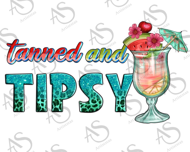 Tanned and Tipsy Png Sublimation Design Summer Design Png - Etsy
