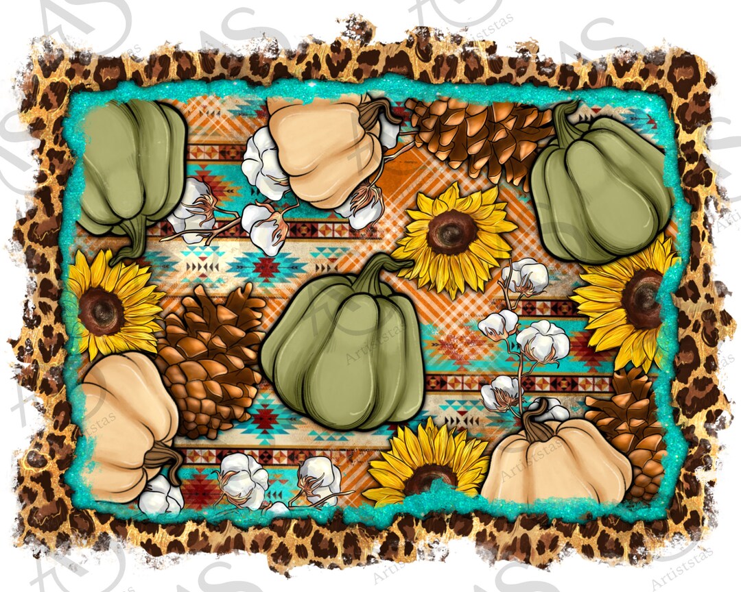 Western Fall Pumpkin Background Png Sublimation Design, Fall Png ...