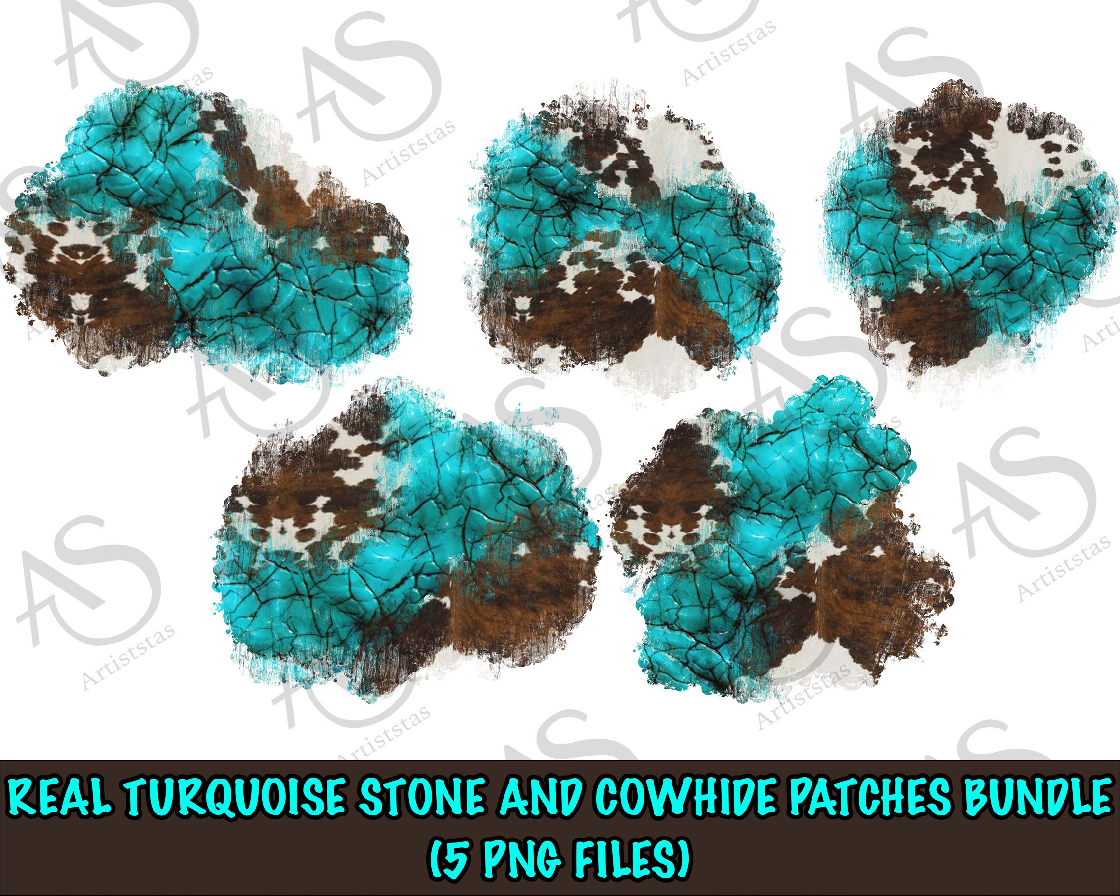 Turquoise Cowhide Patch Png Sublimation Designturquoise - Etsy