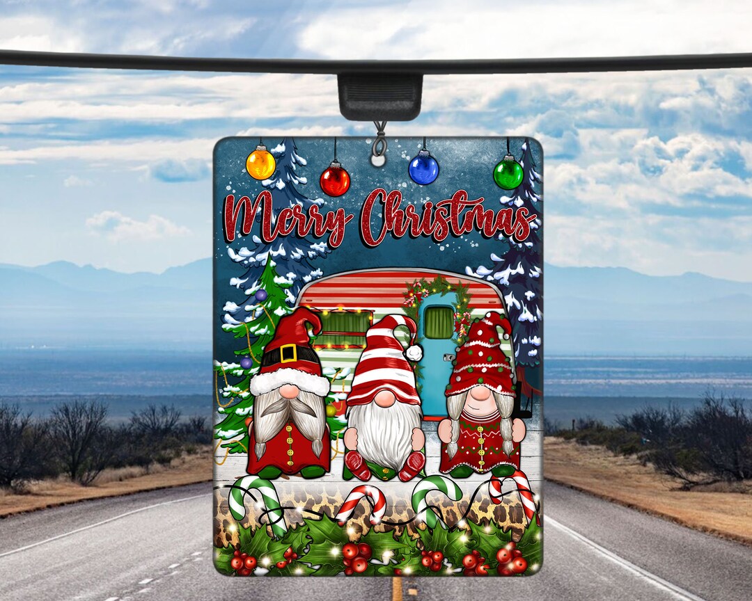 Merry Christmas Gnomes Caravan Car Air Freshener Png Sublimation Design ...
