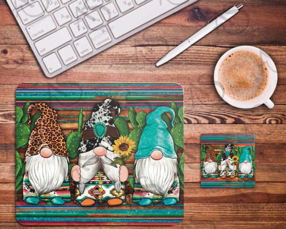 Western Gnomes Mouse Pad Png Cactus and Serape Gnomes Square - Etsy