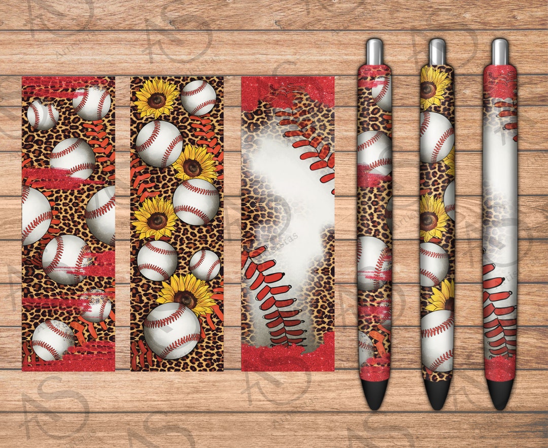 Western Baseball Glitter Leopard Pen Wraps Png Sublimation Design ...