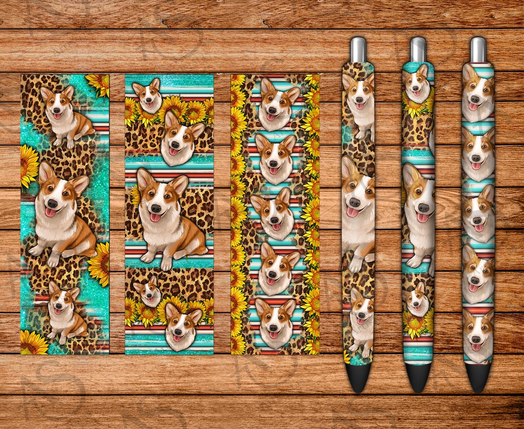 Western Corgi Dog Pen Wraps Png, Sunflowers Corgi Pen Wrap Png, Corgi ...