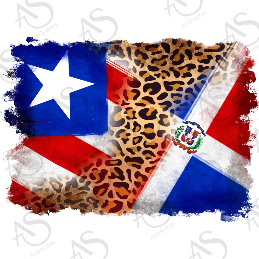 Puerto Rico and Dominican Republic Flag Png Sublimation Design Download ...