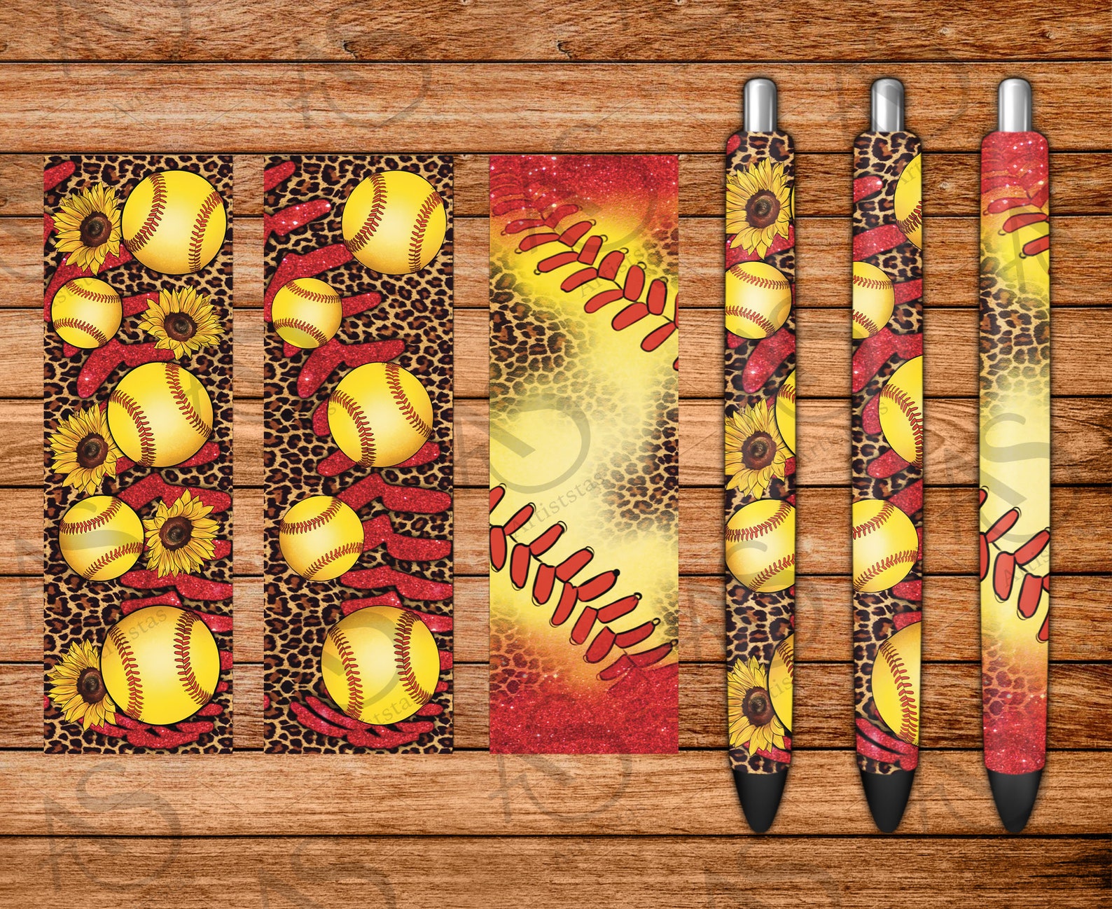 Softball Leopard Pen Wraps Png Sublimation Design Softball - Etsy
