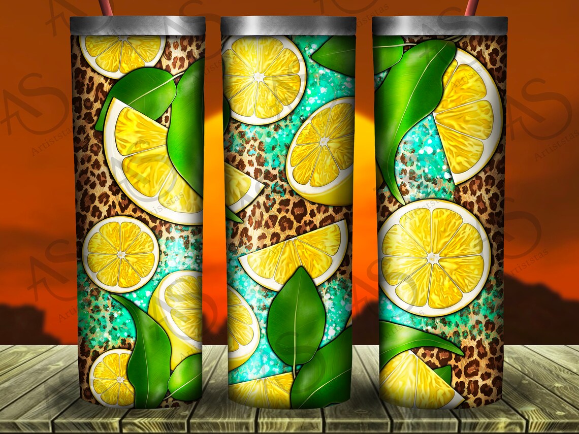 Lemon Leopard Png 20oz Tumbler Summer Tumbler Png Lemon - Etsy