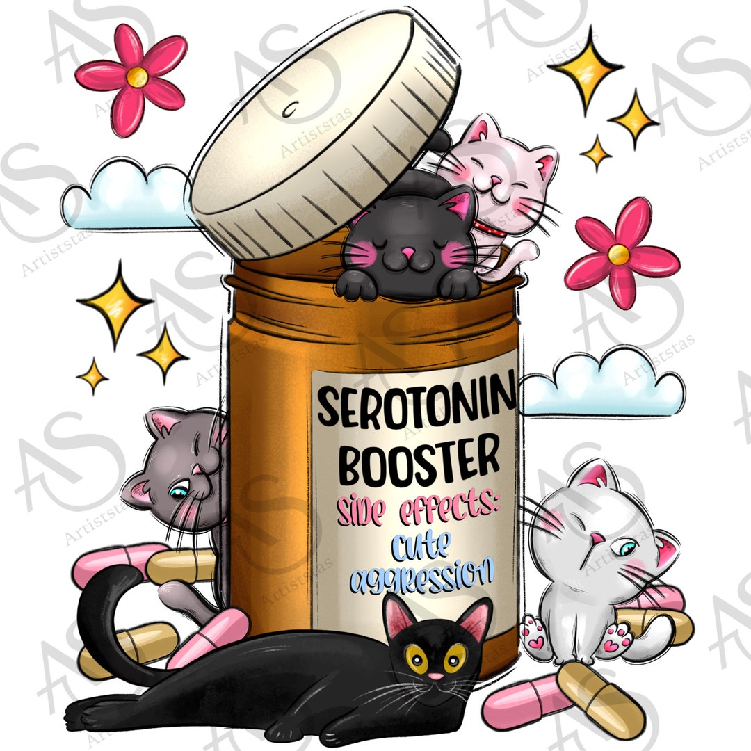 Serotonin Booster Cats Png Sublimation Design Download, Cats Love Png ...