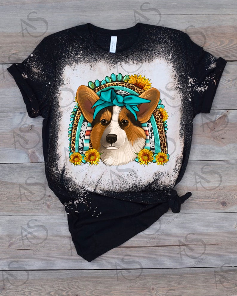 Tri Color Corgi Rainbow Png Gemstone and Sunflowers Corgi - Etsy