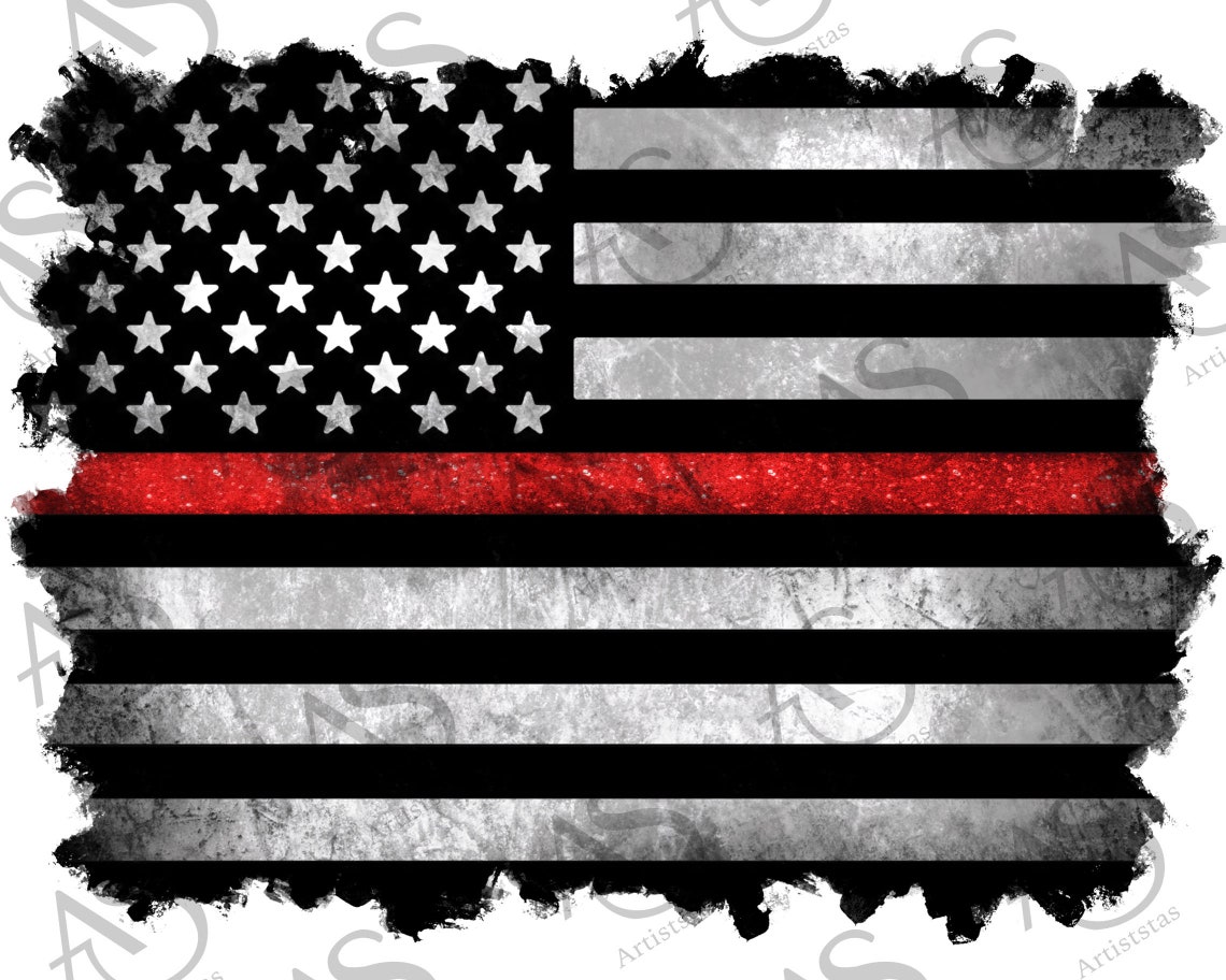 Thin Red Line American Flag Background Png Thin Red Line - Etsy
