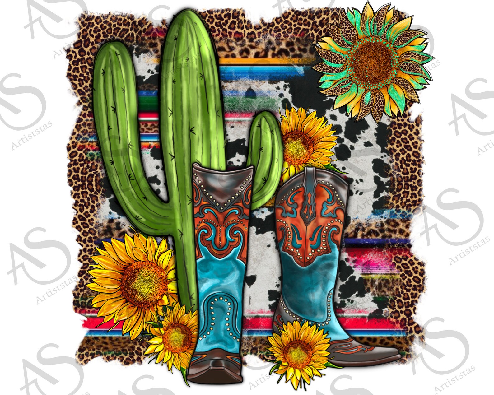 Western Cactus Png Sublimation Design Western Design Png - Etsy