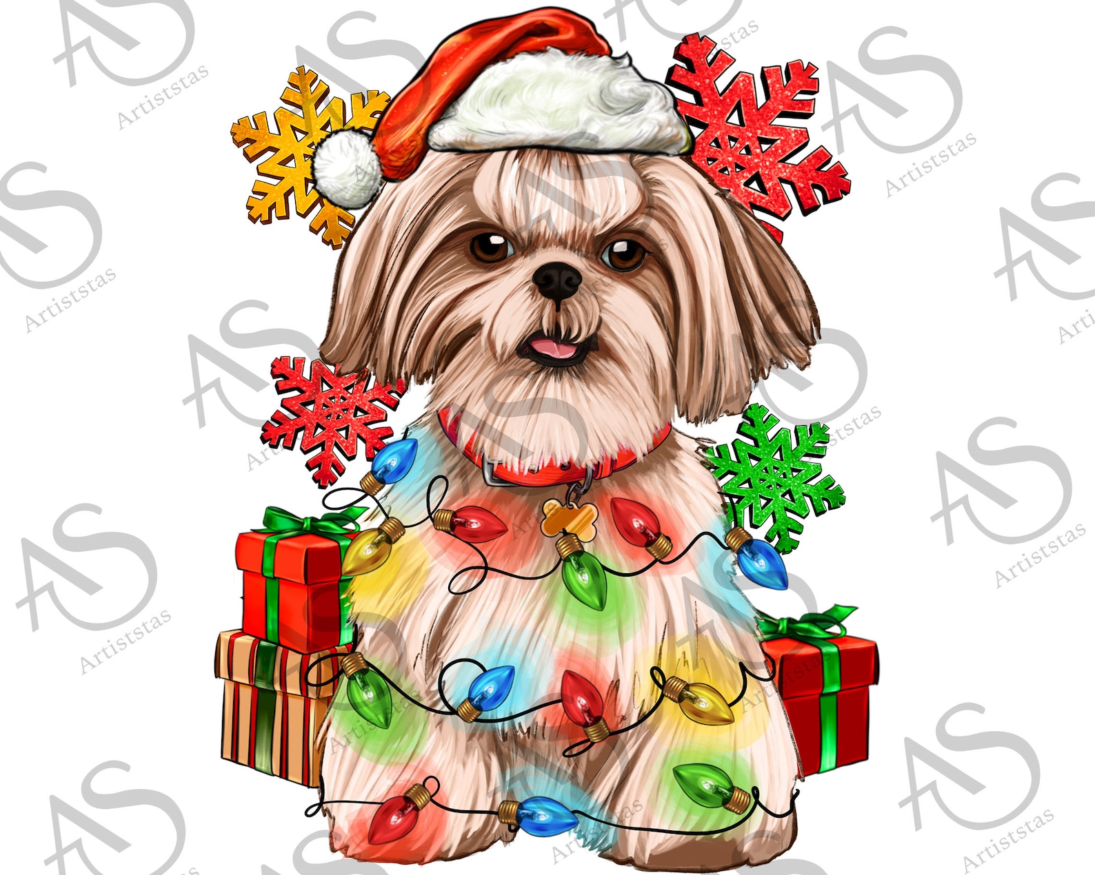 Christmas Shih Tzu Png Sublimation Design Download Christmas - Etsy