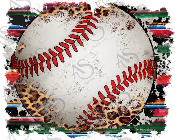 Baseball Ball With Leopard Background Pngwestern Baseball - Etsy