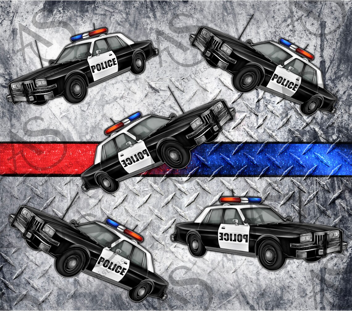 Police Car Tumbler Png Hand Drawn Police Car Png Metal Floor - Etsy