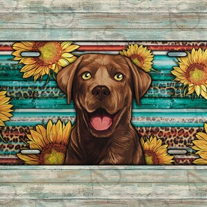 Western Chocolate Labrador License Plate Png Sublimation Design ...