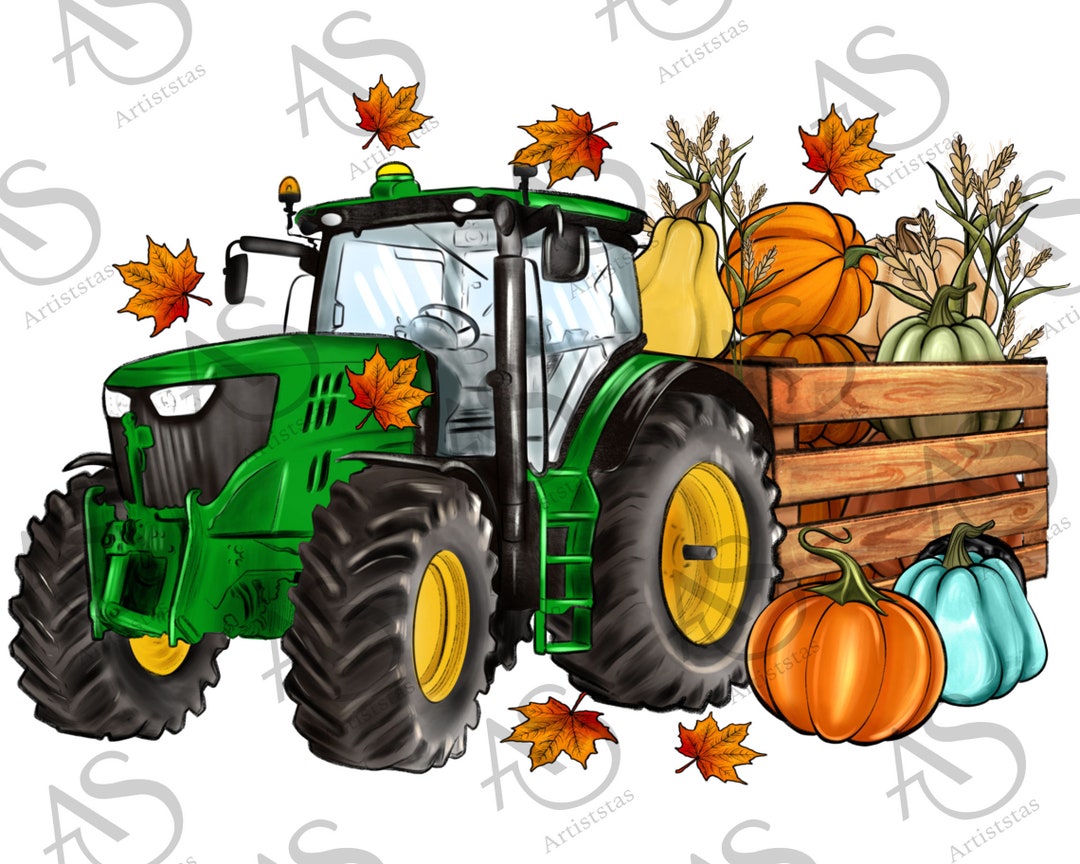 John Deere Fall Tractor Png Sublimation Design, Fall Png, Hello Fall ...