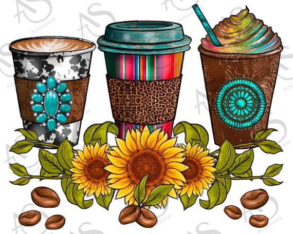 Western Coffees Png Coffee Png Cowhidegemstoneserape | Etsy