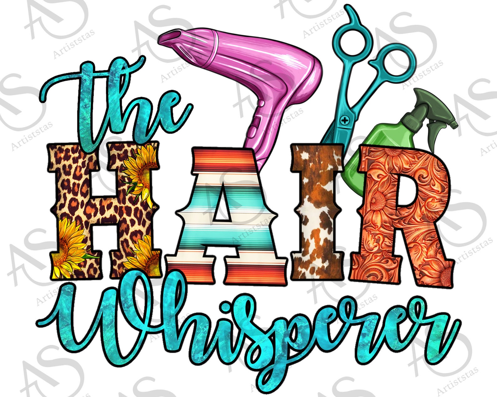 Western Hairdresser Png Western Design Pngthe Hair Whisperer - Etsy