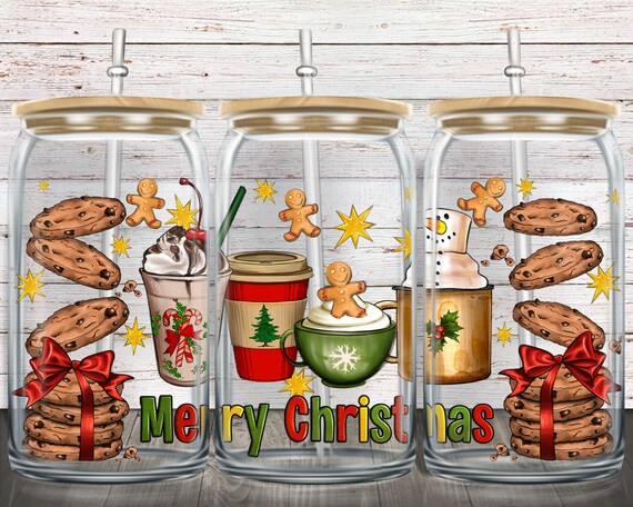Christmas Coffee Cups Libbey Glass Png Sublimation Design - Etsy